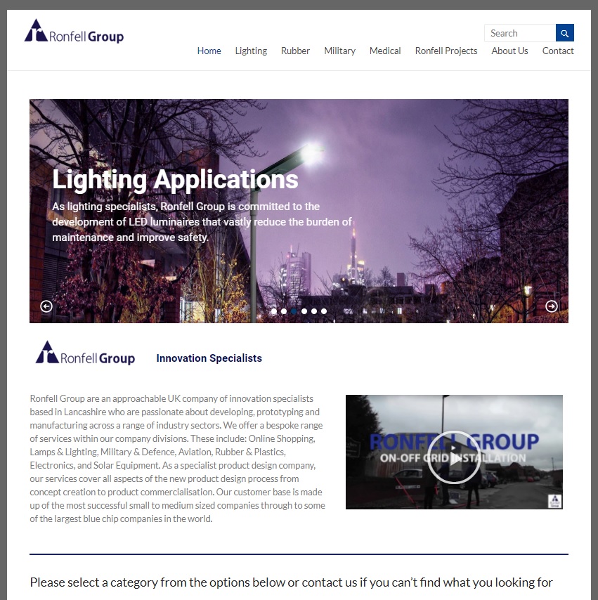 Ronfell Group launch new website – Ronfell.com